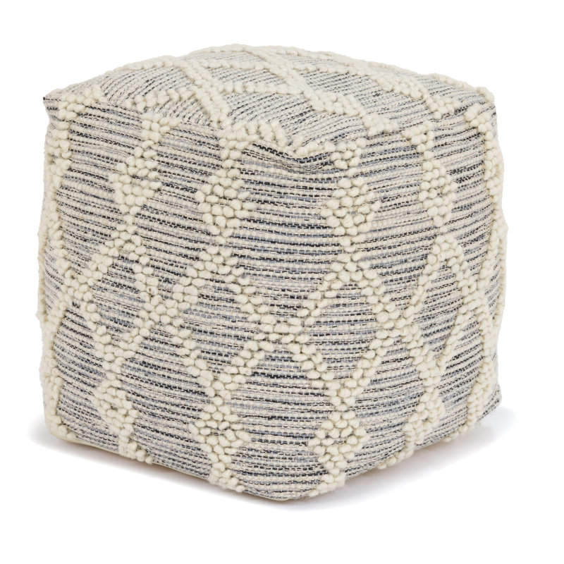 Lievo 16'' Wide Square Geometric Pouf Ottoman & Reviews | Wayfair